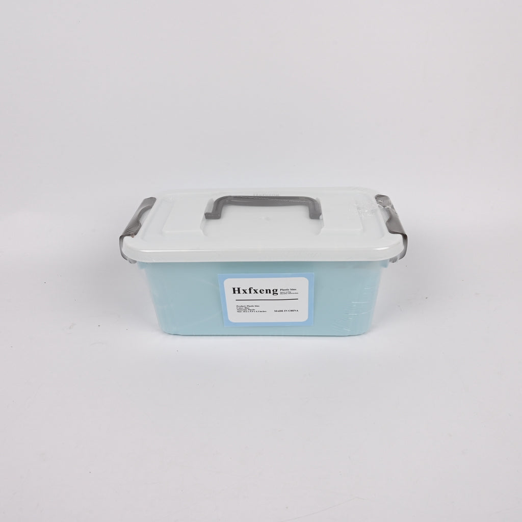 Hxfxeng Sky Blue Mini Plastic Bins Stackable Small Storage Containers ...