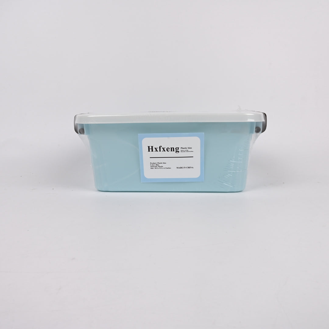 Hxfxeng Sky Blue Mini Plastic Bins Stackable Small Storage Containers ...